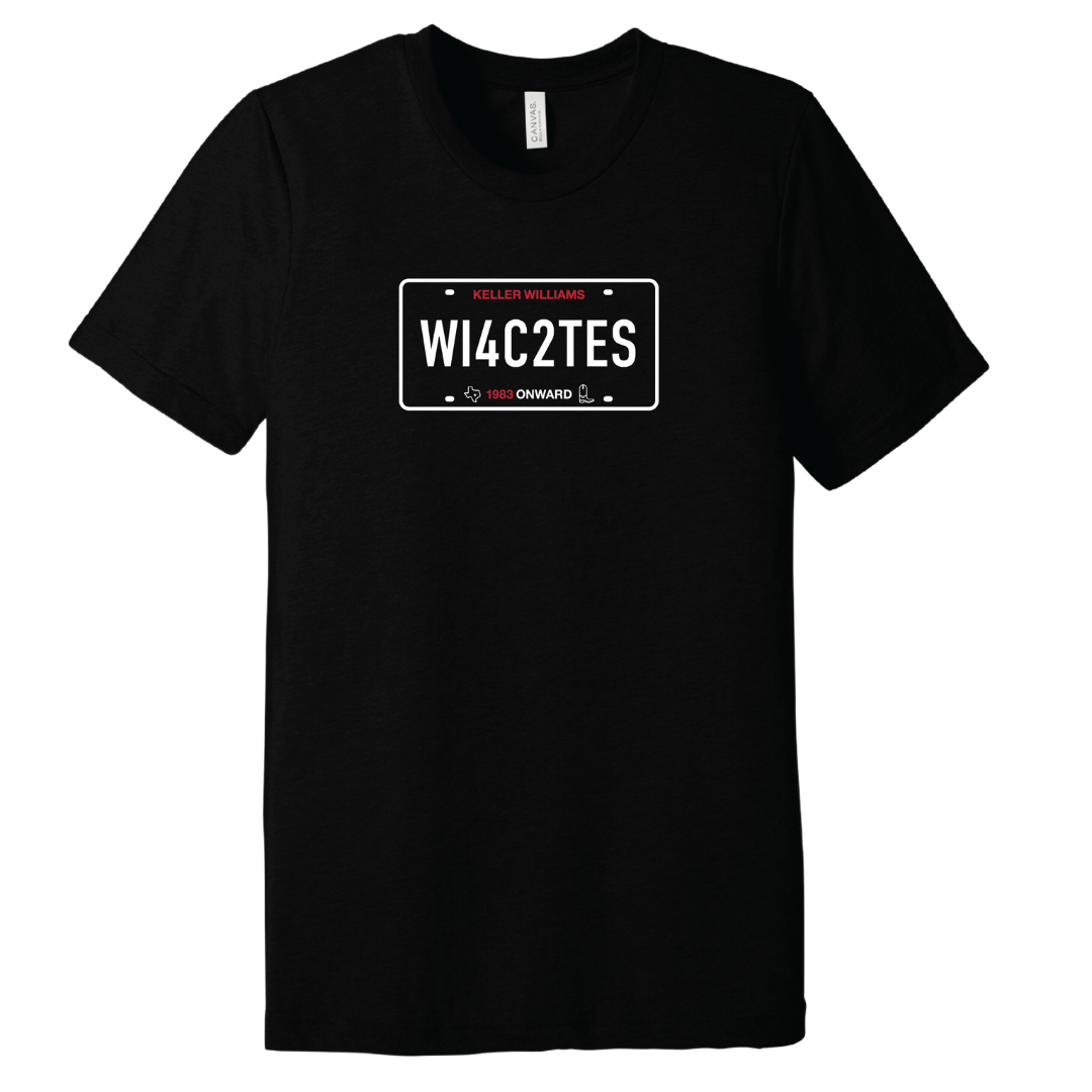 WI4C2TES License Plate T-Shirt – KW Red Label